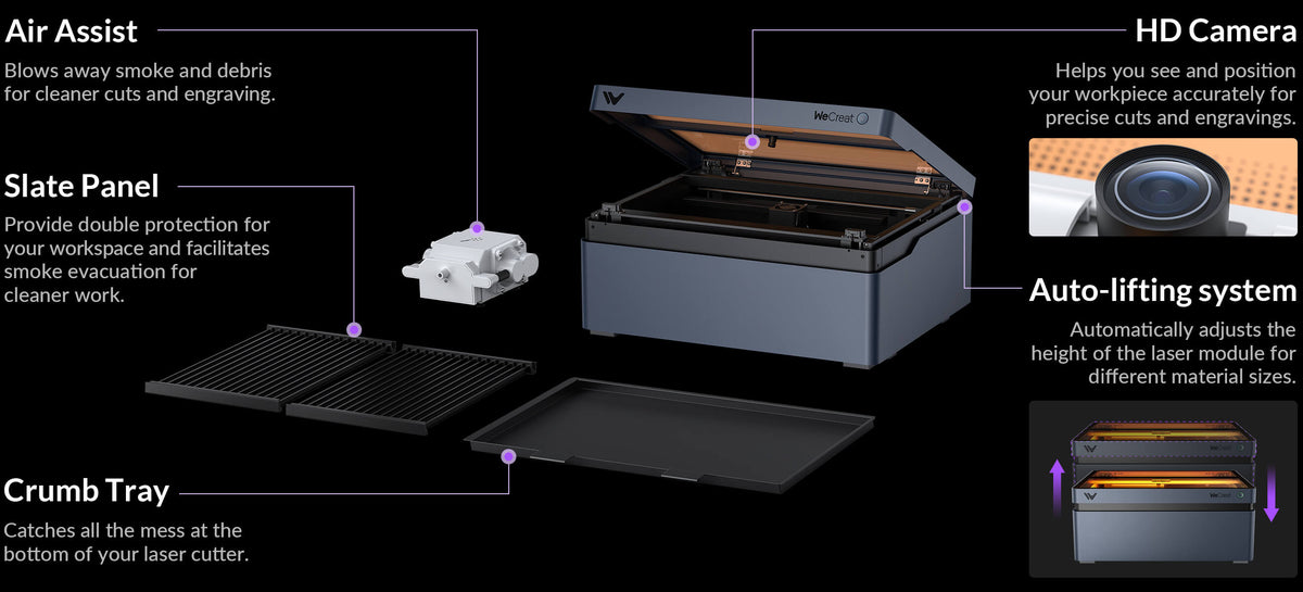 Desktop Auto-Lifting Laser Cutter and Engraver | WeCreat