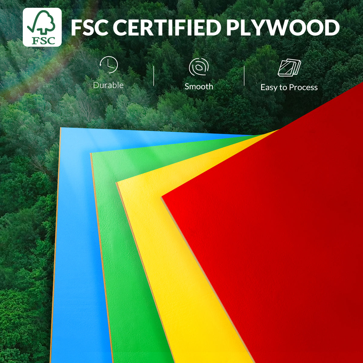 WeCreat Single-sided UV Ink Printed Solid Color Plywood