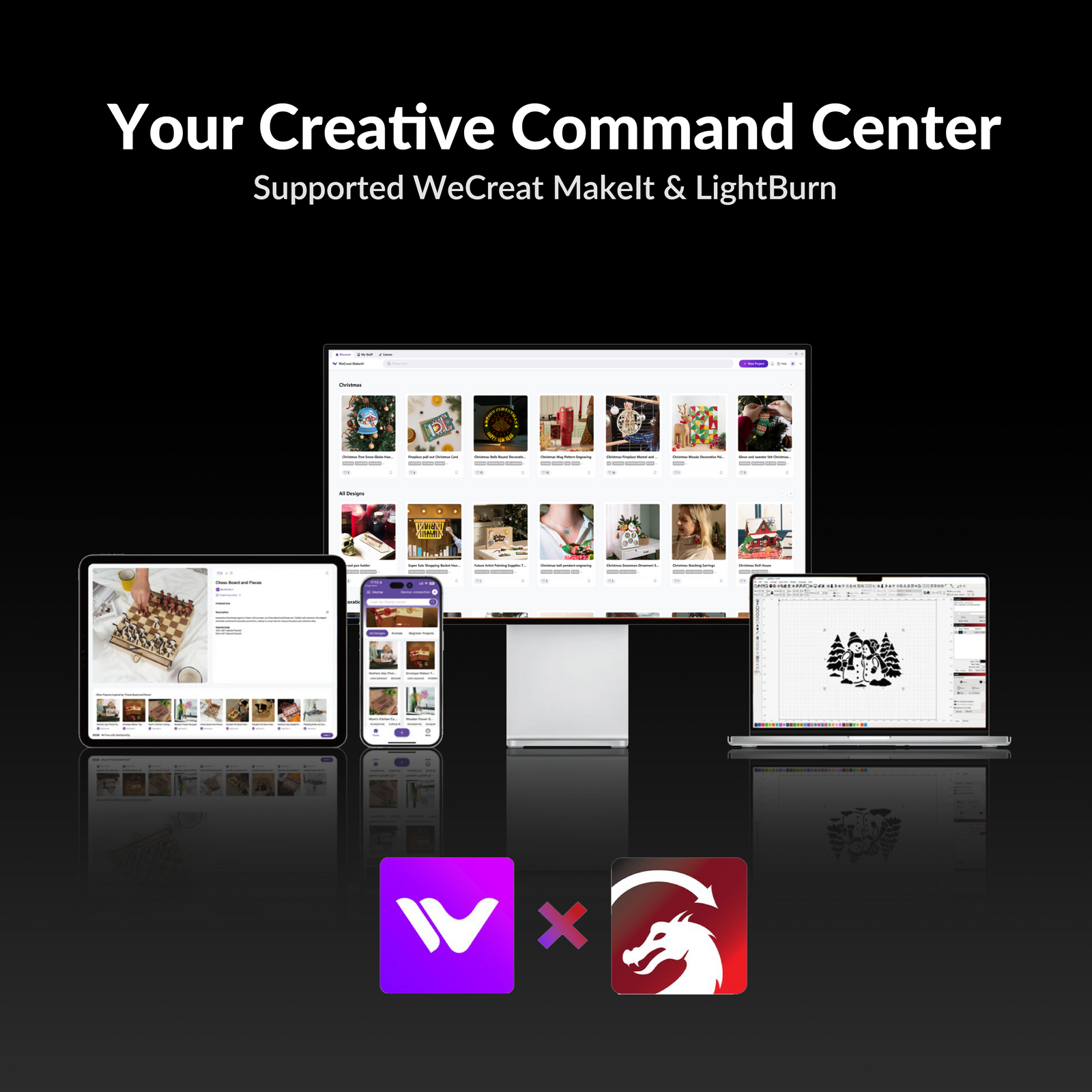 WeCreat Vision Pro – Desktop Laser Cutter with 60W-Equivalent Power for ...